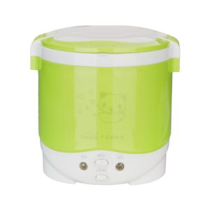 mini rice cooker, vehicle-mounted rice cooker 12v, thermal insulation and protection function, 1l portable steamer, boiling pot, portable handle, outdoor boiling cooker, portable cooker (green)