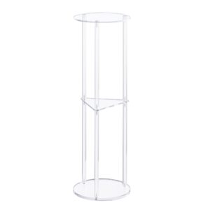 hmyhum acrylic drink table for small spaces, martini table for living room, small drink side table, 3 tiers, round, modern, 8" l x 8" w x 26" h, clear