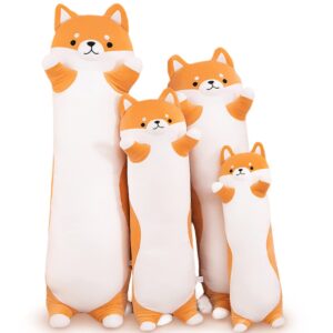 snowolf stuffed animal shiba inu plush toy soft long akita body pillow anime corgi kawaii plush dog soft pillow, plush toy doll gifts for boys girls, 90cm/35.4inch