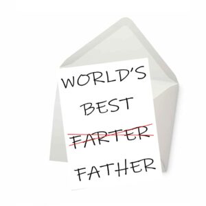 world's best farter, funny fathers day cards, fathers day card husband funny, birthday card funny for him, funny birthday card for father, funny birthday card for dad (5 inches by 7 inches)