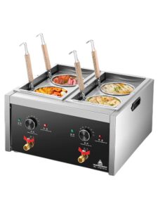 koalalko commercial pasta cooker with 4 holes noodle cooking machine pasta makers boiler cooker machine noodles table with 4 basket noodle dumpling maker with noodle filter 110v us plug