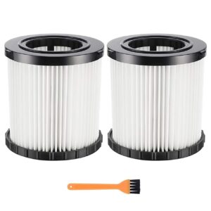 2 pack dcv5801h wet/dry vacuum hepa replacement filter compatible with dewalt dcv580 & dcv581h, reusable and washable