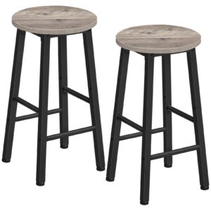 hoobro bar stools set of 2, counter height bar stools, 25.8" bar stools for kitchen island, industrial kitchen bar chairs, for dining room, kitchen, bar, greige and black bg07by01g1