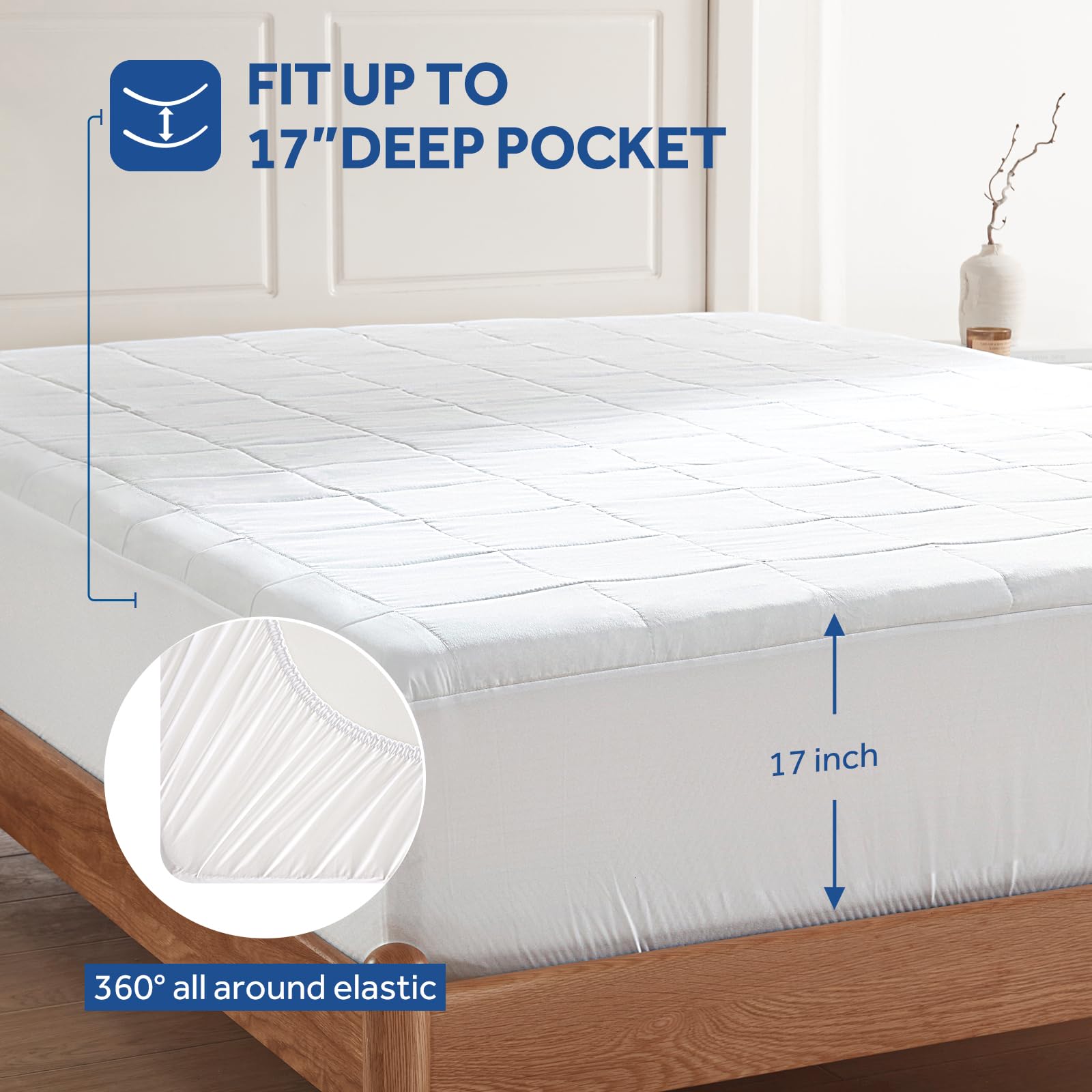 Sealy Electric Mattress Pad Queen Size, 10 Heating Settings Heated Mattress Pad, Bed Warmer with Dual Controller & Auto Off 1-12 Hours, Fit Up to 17 Inch, Machine Washable, 60"x80"