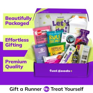 The Runner Box by Fuel Goods, Gift Box for Runners (11-12 Items), Running Accessories, Energy Bars & Nutritional Snacks, Runner Birthday Gift, Subscription Box, Unique Gifts