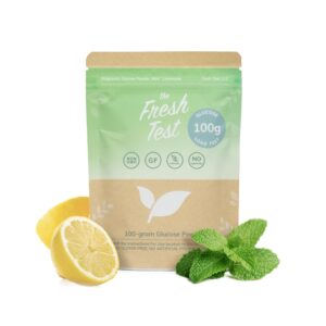 the fresh test® glucose beverage, 100 gram powder drink mix | additive-free, non-gmo, organic ingredients | mint lemonade