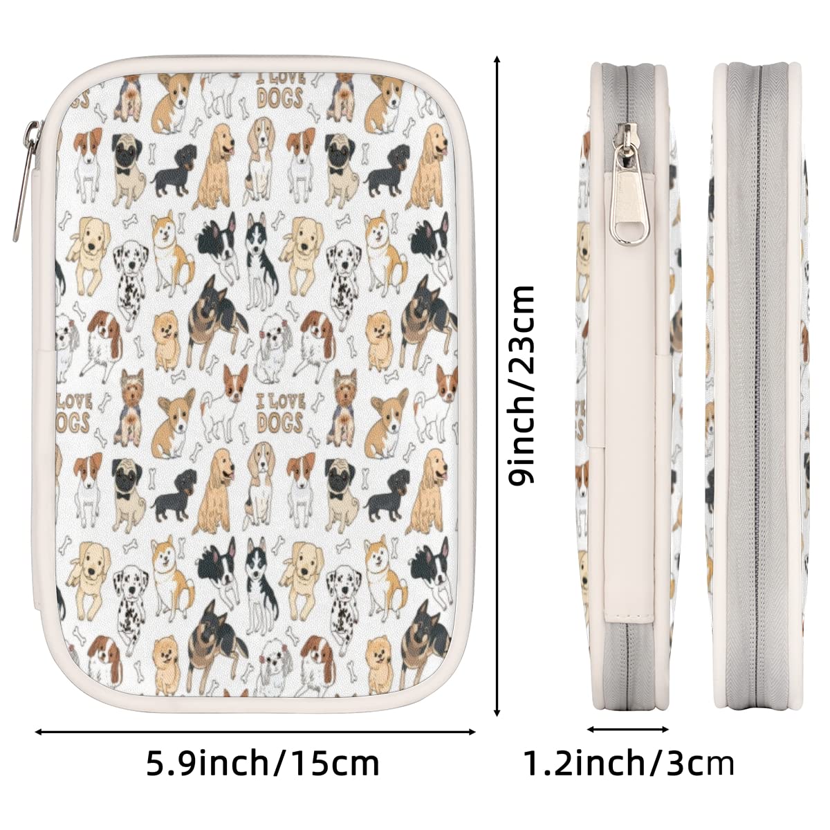 Animal Dog Cute Pencil Case Cute Doodle Gog Pencil Box for Kids Large Capacity Students Stationery with Compartments School Boys Accessories Storage Box Organizer Pencil Bag for Boys Girls Toddlers