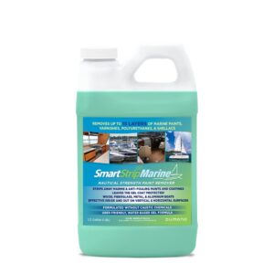 smart strip marine paint remover - for wood, fiberglass, metal, & aluminum boats & more - strip up to 15 layers of polyurethane & acrylic top & bottom marine coatings - works inside & out - 1/2 gallon