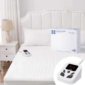 sealy heated mattress pad full size with 10 heated settings | electric mattress pad bed warmer 54"x75" | auto shut off 1-9 hours| fit up to 15 inch deep pocket | machine washable