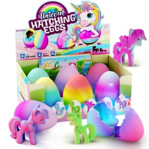 dan&darci unicorn hatching surprise eggs for kids - 6 pack - grows 600% - unicorn toys for girls & boys age 3-8 - birthday gift ideas and party favors for 3+ year old girl - gifts for ages 3 4 5 6 7 8