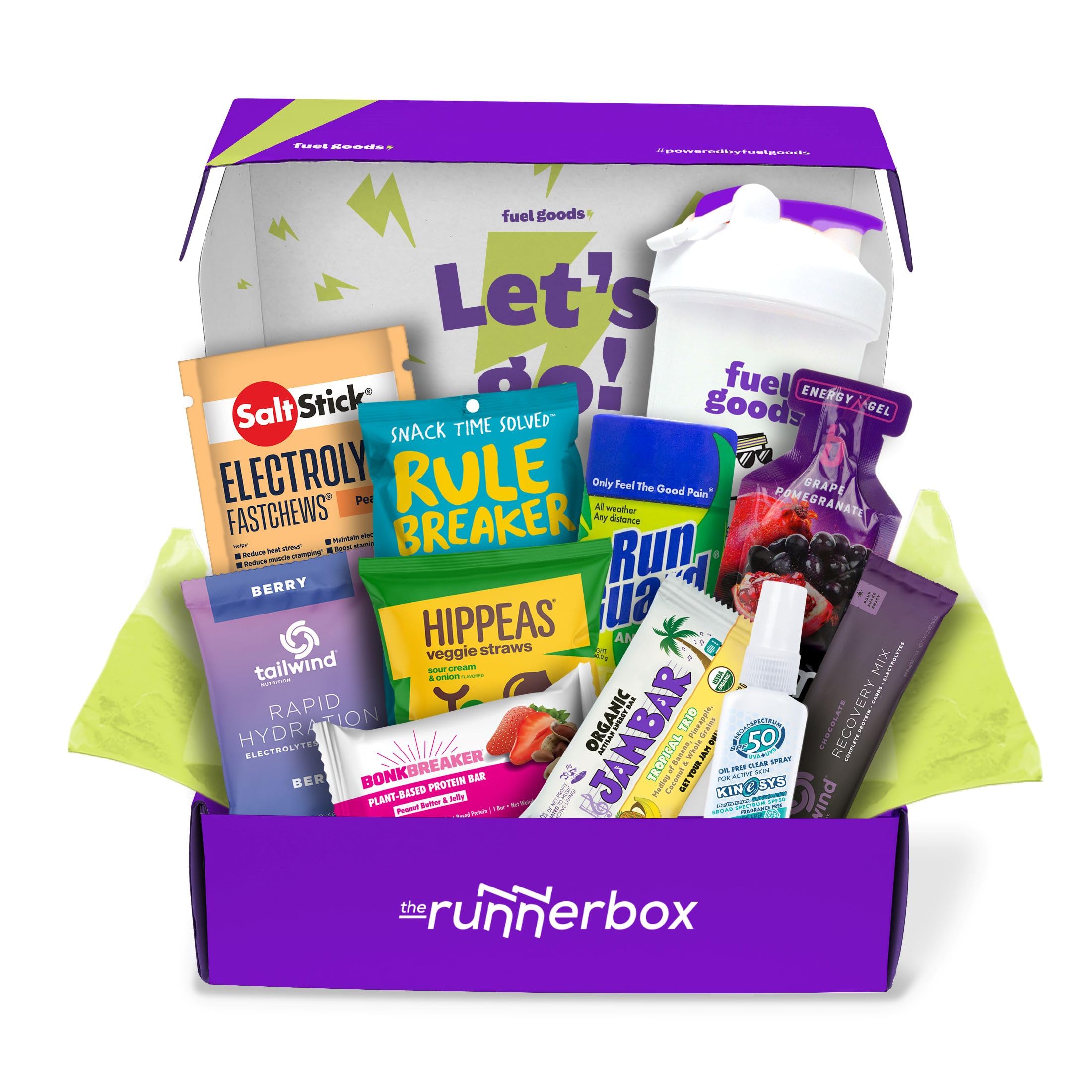 The Runner Box by Fuel Goods, Gift Box for Runners (11-12 Items), Running Accessories, Energy Bars & Nutritional Snacks, Runner Birthday Gift, Subscription Box, Unique Gifts