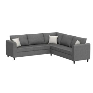 Flieks 91 * 91" Modern Upholstered Living Room Sectional Sofa, L Shape Furniture Couch with 3 Pillows