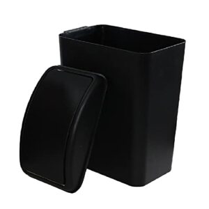 easymanie 16 l plastic garbage can with swing lid, black kitchen slim trash can