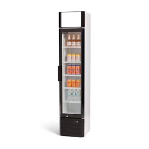 procool slim display cooler; upright beverage merchandiser; 5.7 cubic ft.; 15.4" wide