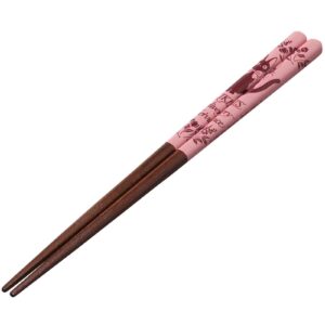 kiki's delivery service wooden chopsticks (pink) - authentic japanese design - lightweight, durable and convenient