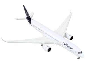 geminijets airbus a350-900 commercial aircraft lufthansa - d-aixp white with dark blue tail 1/400 diecast model airplane