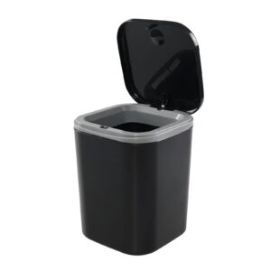 hommp 0.5 gallon tiny countertop trash can, mini desktop garbage can with push-button, black