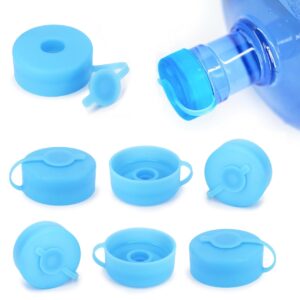 myvision secure cap for water dispenser 3-5 gallon water jug cap reusable, silicone replacement cap, non spill bottle caps for 2.16in/55mm bottle water dispenser caps (4)