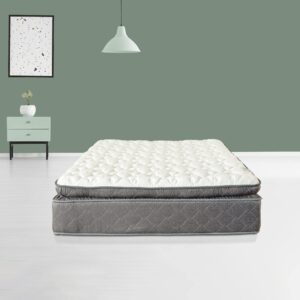 greaton 13-inch extra plush foam encased mattress with 3-inch pillow top, provides perfect body support and ultimate comfort, premium bedding mattresses with black border and white top, full xl