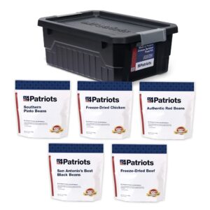 4patriots meat & protein survival kit, emergency food supply, freeze-dried meat, hearty beans, designed to last 25 years, disaster-resistant packaging, 85 servings of vital nutrition