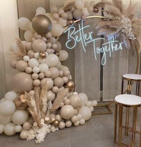 boho balloon garland, 115pcs beige balloons neutral balloon arch kit with champagne balloon white sand double stuffed balloons for birthday party wedding bridal shower decorations (beige)