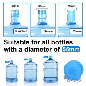 Myvision Secure Cap for Water Dispenser 3-5 Gallon Water Jug Cap Reusable, Silicone Replacement Cap, Non Spill Bottle Caps for 2.16in/55mm Bottle Water Dispenser Caps (4)