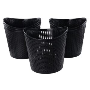 sosody 40l plastic tall flex laundry basket, black laundry hamper with handles, 6 packs