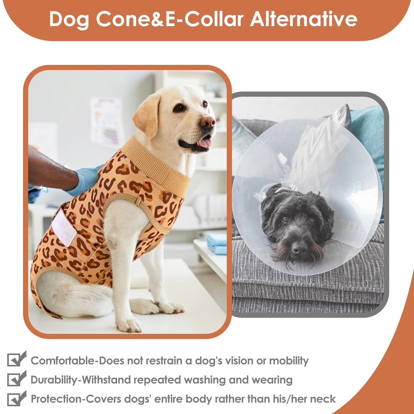 AOFITEE Dog Recovery Suit, Dog Surgical Recovery Suit for Female Dogs Male Dogs, Cozy Dog Onesie for Surgery, Cone E-Collar Alternative, Anti Licking Dog Surgical Shirt with Pee Hole, Strawberry S