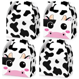 24 pack cow party treat boxes cow party goodie candy treat boxes reusable birthday party favor boxes for farm animals theme party supplies decoration