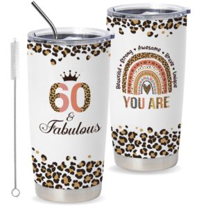 vivulla68 happy 60th birthday gifts for women, 60 birthday gifts for women, birthday gifts for 60 year old woman, 1964 birthday gifts women, turning 60 gifts, 60th birthday tumbler with lid and straw