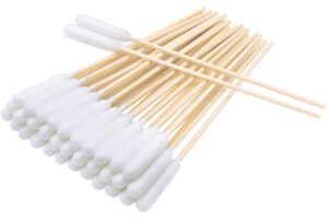 pausmam 200 pcs 6 inch professional large cotton swabs for dog, bamboo cotton buds of medium and large pets ears clean