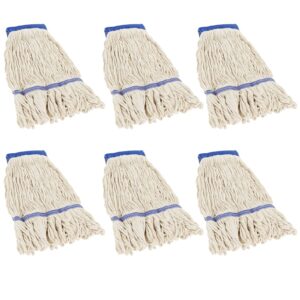 certbuy 6 pack mop head replacement, mop heads commercial replacement heavy duty string mop refills mop head replacement for home industrial and commercial use cleaning (white)