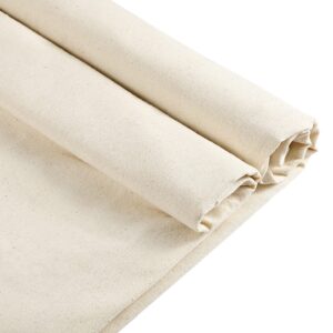 zoblise 100% cotton muslin fabric: 5 yards x 63" natural color muslin, 100% cotton fabric, natural unbleached, for sewing draping material