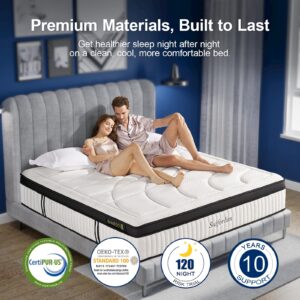 Suiforlun Twin XL Mattress, 14 Inch Gel Memory Foam Hybrid Mattress with 7 Premium Layers, Euro Top Luxury Single Bed Mattress in a Box, Cooling Comfort & Pain Reilef, Medium-Firm