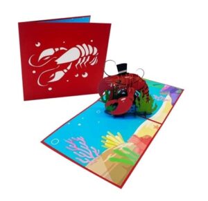 eta 3d mr. lobster pop up card, 3d animal pop up card, nature card, pop up card for lobster lover, father day, pop up card, birthday card for dad, husband, son, any occasions, a31