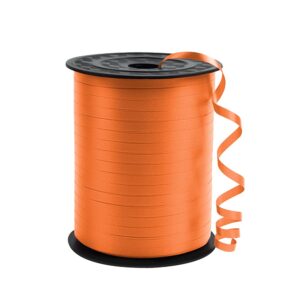 kmer life premium orange curling ribbon, 1/5" wide x 500 yards christmas curling ribbons for gift wrapping, party decoration, balloon string, ribbons for florist flower (1 roll)