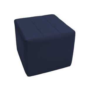 factory direct partners tufted square accent ottoman; beautifully upholstered furniture for modern home, office, library or waiting area; seating, footstool, side table use - navy, 13381-nv