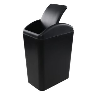 begale 4.5 gallon plastic swing top trash can, 1-pack swing kitchen garbage bin, black