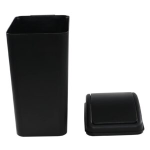 AnnkkyUS 16 Liter Plastic Garbage Can, Waste Bin with Swing Lid (Black)