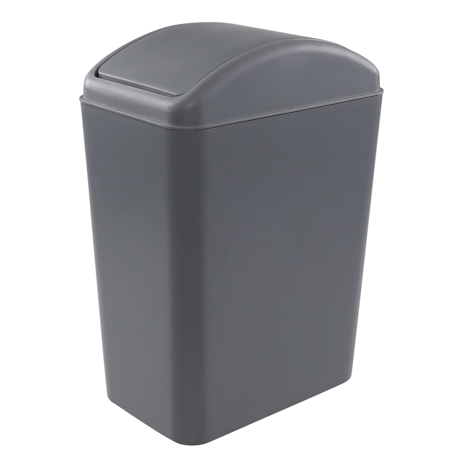 Begale 1-Pack 4.5 Gallon Plastic Swing Lid Kitchen Garbage Bin, Swing Top Trash Can, Grey