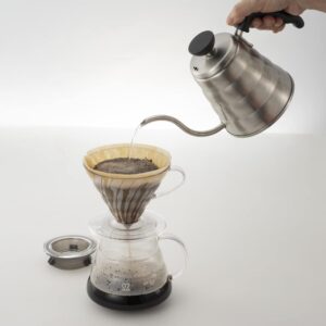 Hario V60 "Buono" Drip Kettle Stovetop Gooseneck Coffee Kettle 700ml, Stainless Steel, Silver