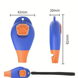 Dog Training Clicker with Whistle and Wrist Strap - Positive Behavior Reinforcer for Pets - All Ages, Puppy and Adult Dogs - Use to Reward and Train - Dog Whistle Included (Blue)