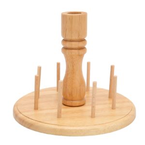 wooden thread holder rack, 8 spools beech wood embroidery quilting sewing tools bobbin holder, sewing storage rack holder