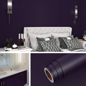 livelynine 15.8x197 royal purple wallpaper stick and peel waterproof wallpaper for bathroom bedroom accent wall paper roll peel & stick contact paper for cabinets shelves desk classroom living room