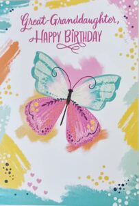 greeting card you're a wonderful blessing to our family great-granddaughter happy birthday with butterfly