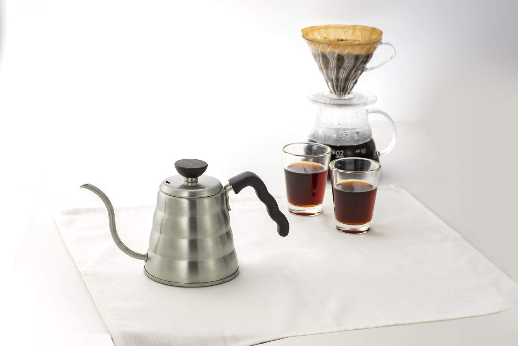 Hario V60 "Buono" Drip Kettle Stovetop Gooseneck Coffee Kettle 700ml, Stainless Steel, Silver