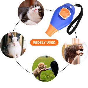 Dog Training Clicker with Whistle and Wrist Strap - Positive Behavior Reinforcer for Pets - All Ages, Puppy and Adult Dogs - Use to Reward and Train - Dog Whistle Included (Blue)