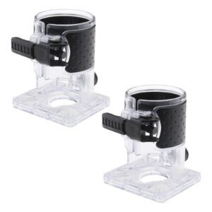 micro traders 2pcs woodworking trimmer router base for 65mm inner diameter compatible with makita router transparent trimming machine protection cover protective shield accessories