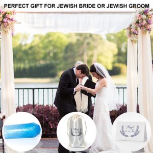 DOUDIZHU Jewish Wedding Chuppah Breaking Glass, Wedding Gifts for Couples, Jewish Gift for Wedding Engagement Marriage Anniversary, Ceremony Color Glass Vessel for Groom with Drawstring Bag