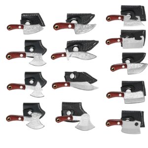 13 pieces mini knifes damascus pocket set tiny chef knife mini stainless steel knife with sheath for bottle opener package opener box cutter